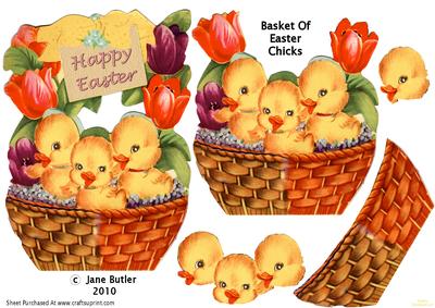 Basket of Easter Chicks - CUP47835_108 | Craftsuprint