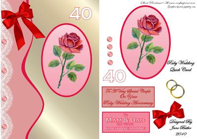 Ruby Wedding Quick Card - CUP80570_108 | Craftsuprint