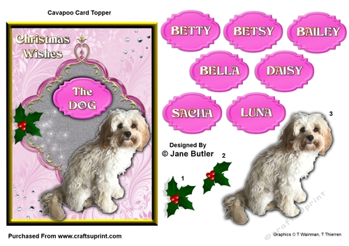 Cavapoo Christmas Topper - CUP992138_108 | Craftsuprint