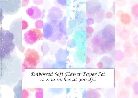 Soft Flower Papers - Embossed - CUP527891_1008 | Craftsuprint