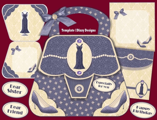 Dress and Shoes Handbag Card - CUP1206045_122915 | Craftsuprint