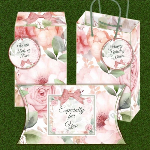 Floral Gift Bag & Boxes - CUP1219705_122915 | Craftsuprint
