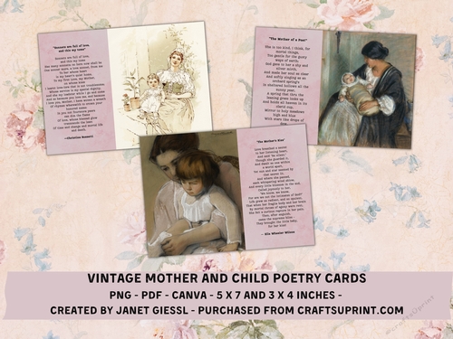 Vintage Mother and Child Poetry Cards - CUP1214078_70151 | Craftsuprint