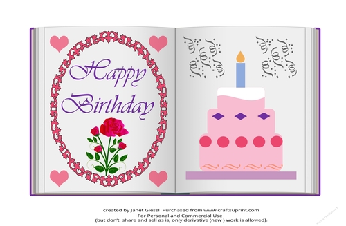 Birthday Book Shaped Card Front - CUP721041_70151 | Craftsuprint