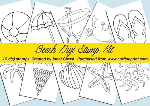 Beach Digital Stamping Kit - CUP727102_70151 | Craftsuprint