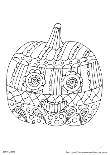 Halloween Pumpkin Coloring Page/Digi Stamp - CUP738055_70151 | Craftsuprint