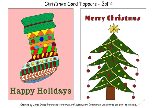 Christmas Card Toppers - Set 4 - CUP838957_70151 | Craftsuprint