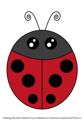 Cute Ladybug Digi Stamp - Colored - CUP921548_70151 | Craftsuprint