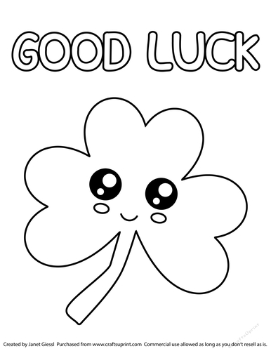 Cute Shamrock Coloring Page/Digi Stamp - CUP951716_70151 | Craftsuprint