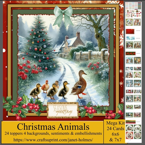 Christmas Animals 24 cards - CUP1352682_91280 | Craftsuprint