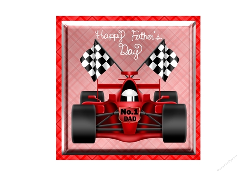 Red Racing Car Fathers Day - CUP765457_6192 | Craftsuprint