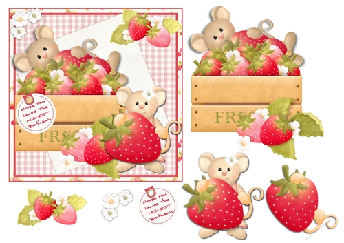 Naughty Mice Eating The Strawberries - CUP878837_6192 | Craftsuprint
