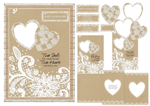 Rustic and Lace A5 Wedding Anniversary Card, 2 Card Fronts - CUP998344 ...