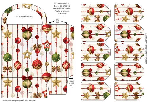 Christmas Bauble Bag and Tags - CUP1351046_72114 | Craftsuprint