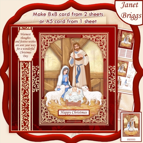CHRISTMAS NATIVITY 7.5 or A5 Decoupage Card Kit - CUP1004332_68 ...