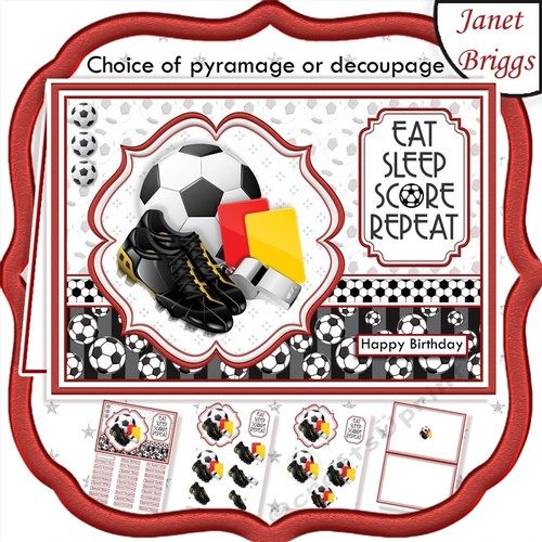 FOOTBALL RED A5 Decoupage or Pyramage & Insert Card Kit - CUP1018911_68 ...
