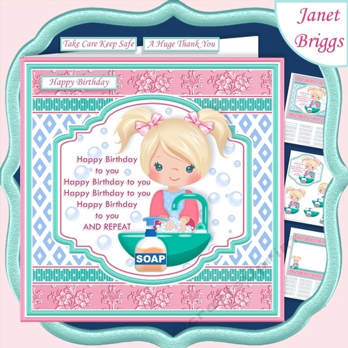 A BIRTHDAY HAND WASH 7.5 Decoupage & Insert Card Kit - CUP1035729_68 ...