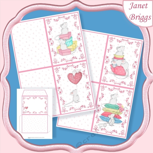CUTE MICE A6 Notelets and Envelope Kit - CUP1038694_68 | Craftsuprint
