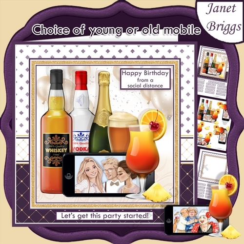 SOCIAL DISTANCING PARTY Humorous 7.5 Decoupage Card Kit - CUP1042832_68 ...