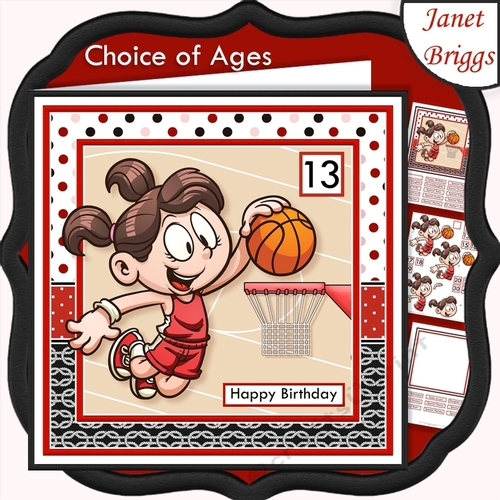 BASKETBALL GIRL 7.5 Decoupage & Insert Card Kit - CUP1045211_68 ...
