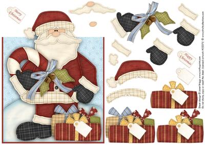 Santa and Candy Cane Over the Edge Card - CUP126099_68 | Craftsuprint