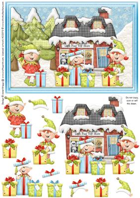 Santa's Little Helpers Card Front and Decoupage - CUP136377_68 ...