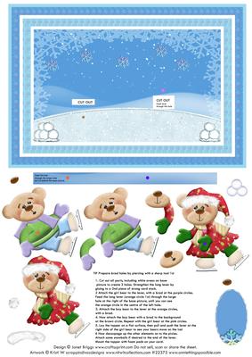 Animated Moveable Decoupage Skating Bears - CUP145107_68 | Craftsuprint