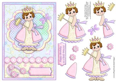 Little Princess Card Front and Decoupage - CUP197385_68 | Craftsuprint
