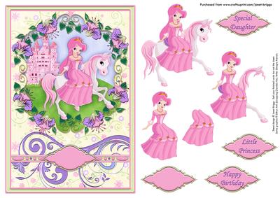 Little Princess and Horse Decoupage - CUP203668_68 | Craftsuprint