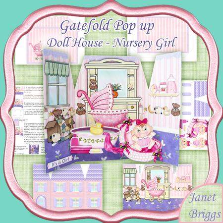 Gatefold Pop Up Doll House - Nursery Girl - CUP218893_68 | Craftsuprint