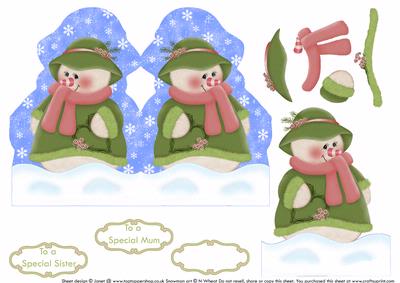 Snow Lady Shaped Christmas Card - CUP22907_68 | Craftsuprint