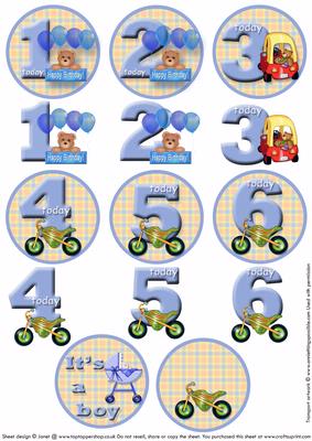 Card Age Badges Boys - CUP23142_68 | Craftsuprint