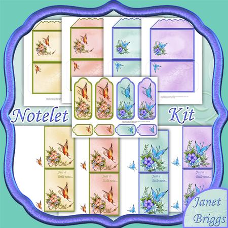 Butterflies Notelets Envelopes Bookmarks Kit - CUP239435_68 | Craftsuprint