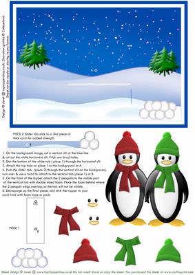 Animated Moveable Decoupage Dancing Christmas Penguins - CUP24564_68 ...