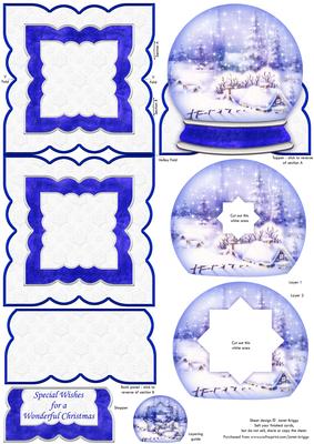 Christmas Village Inverted Snow Globe Easel Card - CUP246810_68 ...