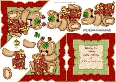 Beeny Bopper Bear Christmas Over the Edge - CUP248664_68 | Craftsuprint
