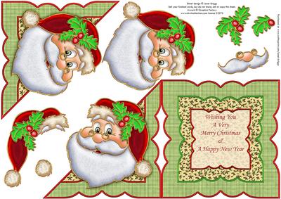 Jolly Santa Christmas Over the Edge Card - CUP260509_68 | Craftsuprint