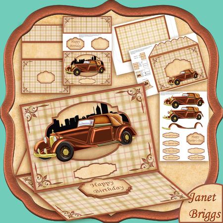 Vintage Copper Car Old But Classic! Easel Card Kit - CUP313687_68 ...