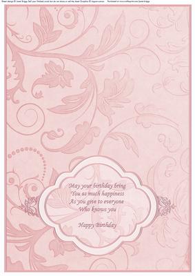 Birthday Insert Rose for Landscape Cards - CUP320814_68 | Craftsuprint