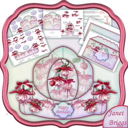 Fuchsias Push and Pull 3D Card Kit - CUP329246_68 | Craftsuprint