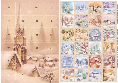 Christmas Advent Card Vintage Winter Scenes - CUP342501_68 | Craftsuprint
