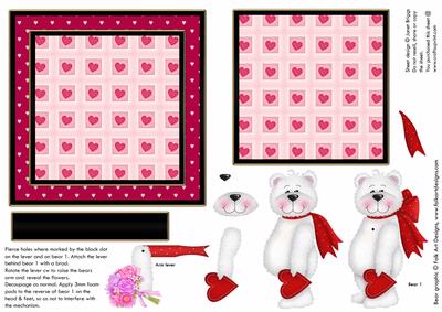 Animated Moveable Decoupage Valentine's Bear - CUP35472_68 | Craftsuprint