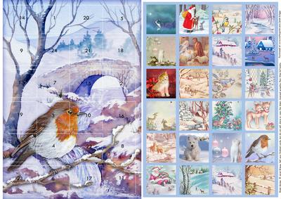 Christmas Advent Card Robin & Animals - CUP363459_68 | Craftsuprint