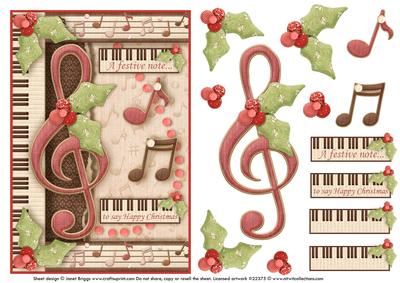 A Festive Note Christmas Topper & Decoupage - CUP364043_68 | Craftsuprint