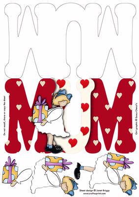 Mum Shape Card with Decoupage - CUP36522_68 | Craftsuprint