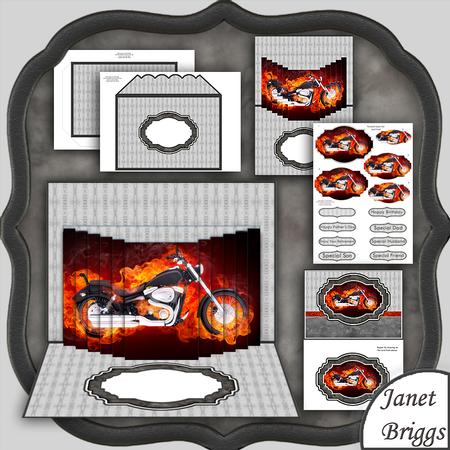 Pop Up Scene Motorbike 3D Card Kit - CUP387669_68 | Craftsuprint