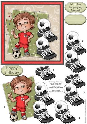 Soccer Star Topper & Decoupage Red & White Football Fans - CUP410254_68 ...