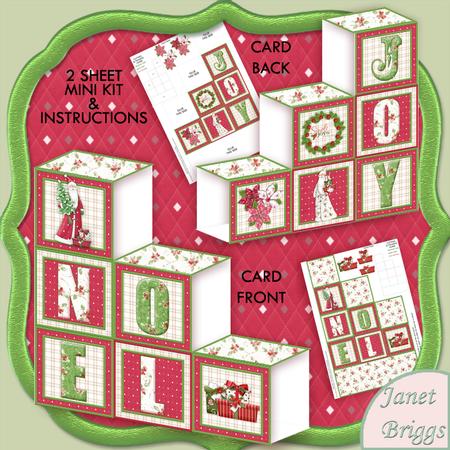 Christmas Noel Blocks Card 2 Sheet Mini Kit - CUP447177_68 | Craftsuprint