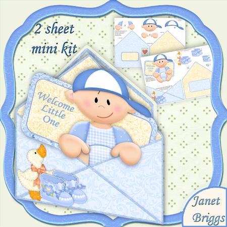 New Baby Boy Envelope Peeper Card 2 Sheet Mini Kit - CUP470752_68 ...