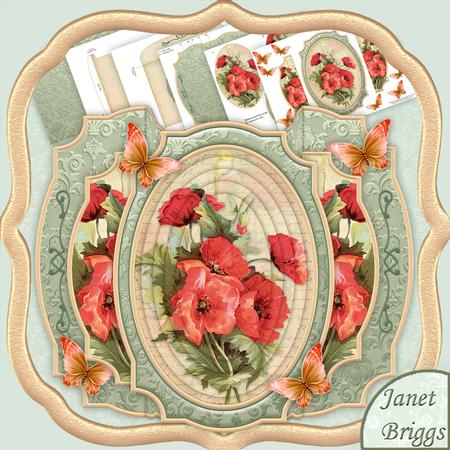 Poppies Double Pop Out Card Kit - CUP491625_68 | Craftsuprint